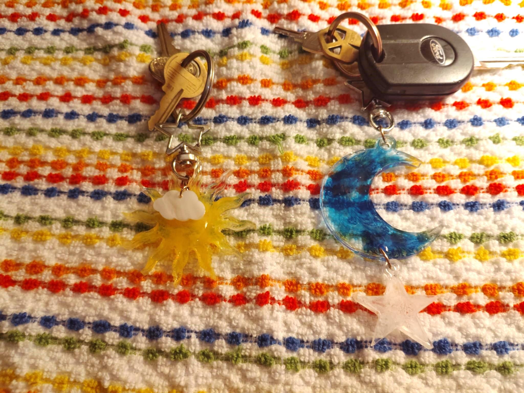 Sun and Moon Keychains - Etsy