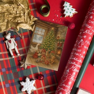 Rustic Cabin Christmas Card Printable – Watercolour Animals, Tree ...