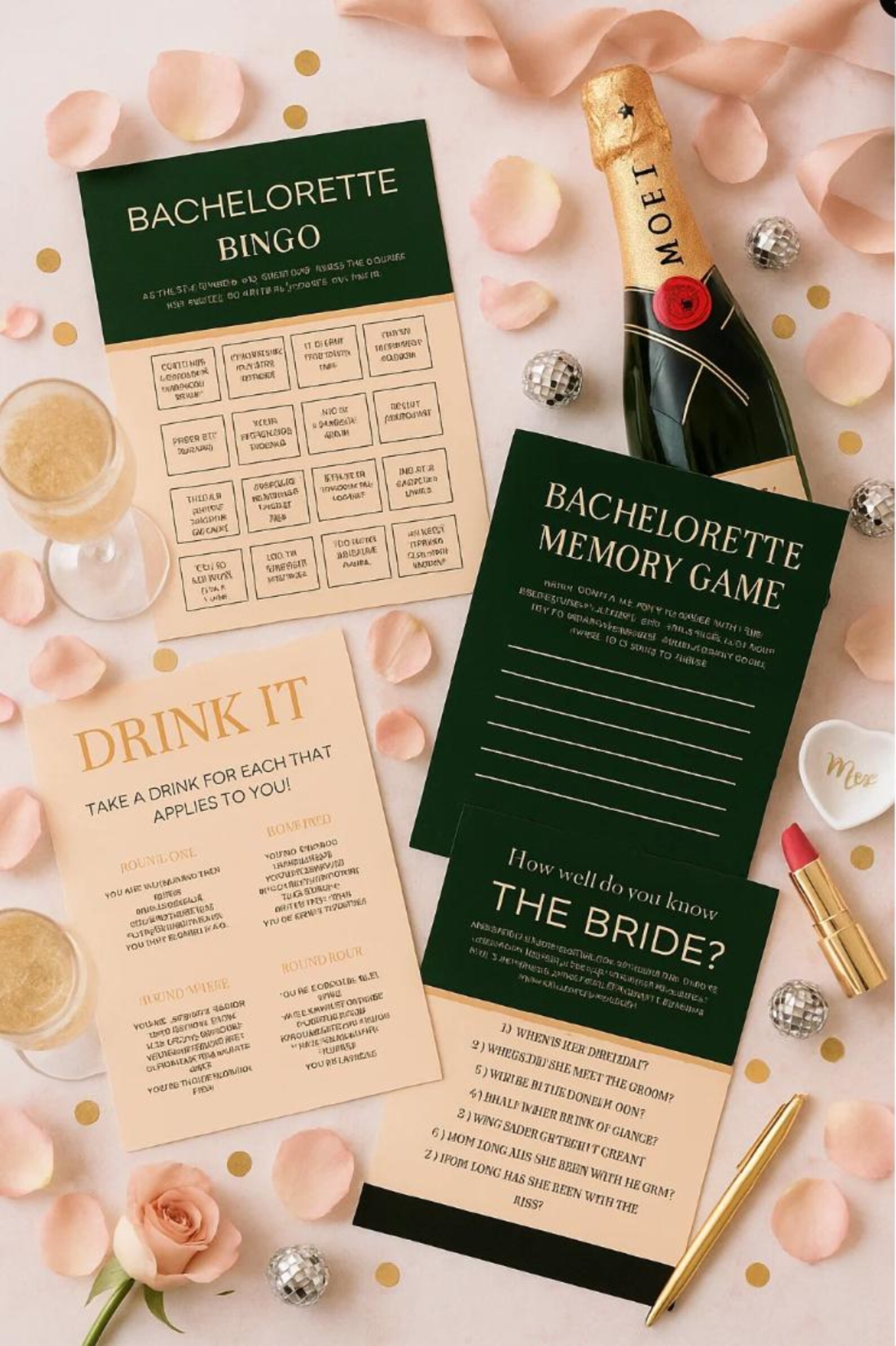 Moët-themed Bachelorette Party Bundle: Games, Itinerary, Invite ...