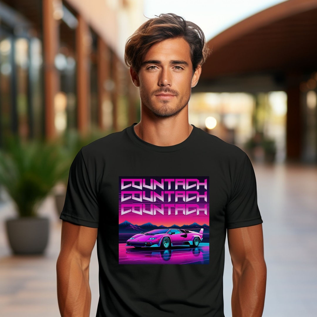 Lamborghini Countach Shirt, Classic Car, Father's Day Gift, Retro Miami ...
