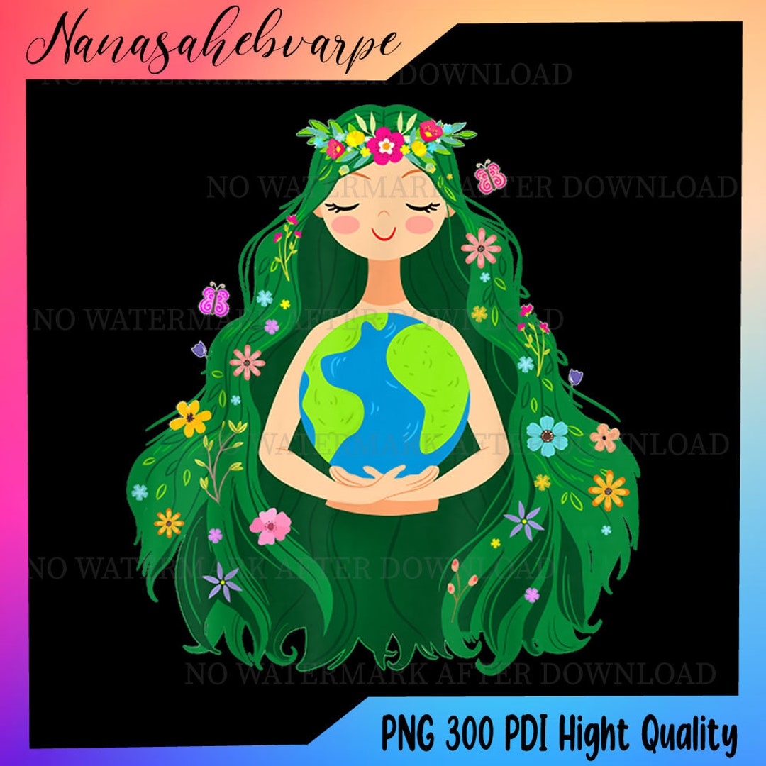 Green Mother Earth Day Png, Gaia Save Our Planet Png, Planet Earth Png ...