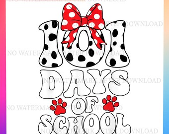 100 Days of School Dalmatian Dog Svg, 101 Days Smarter Teacher Svg ...