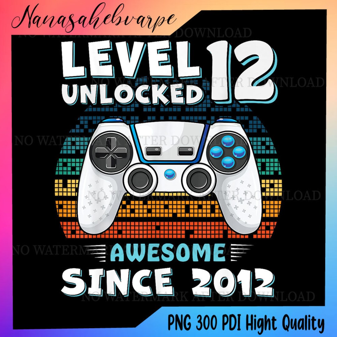 12th Birthday Decoration Boy 12year Png, 12 Year Old Birthday Png ...