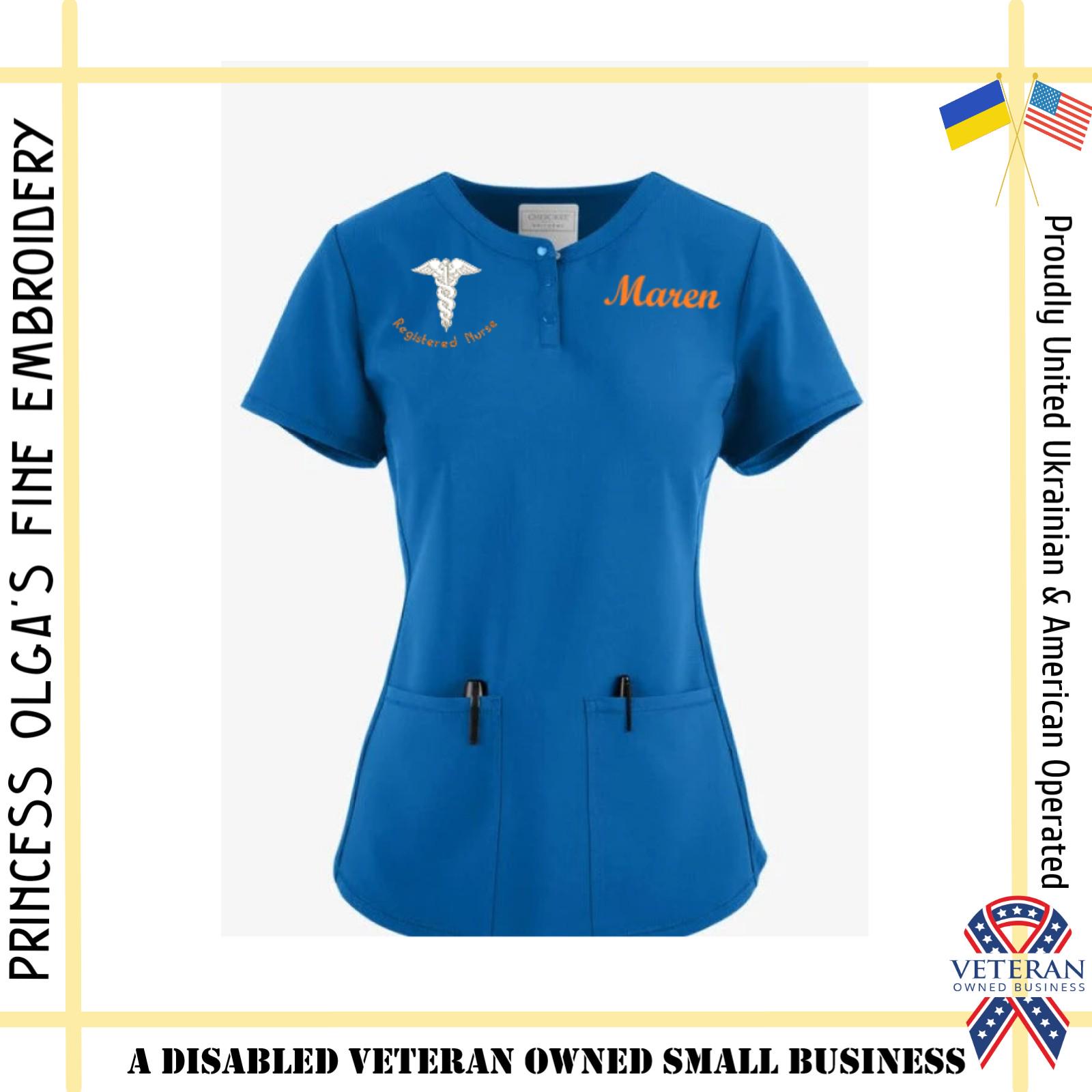 Custom Embroidered Scrubs With Crest + Name - Etsy