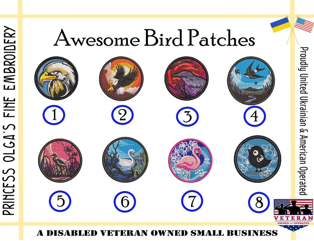 Embroidered Birds, Swan, Swallow, Eagle, Flamingo, Crow Iron-on Patches - Etsy