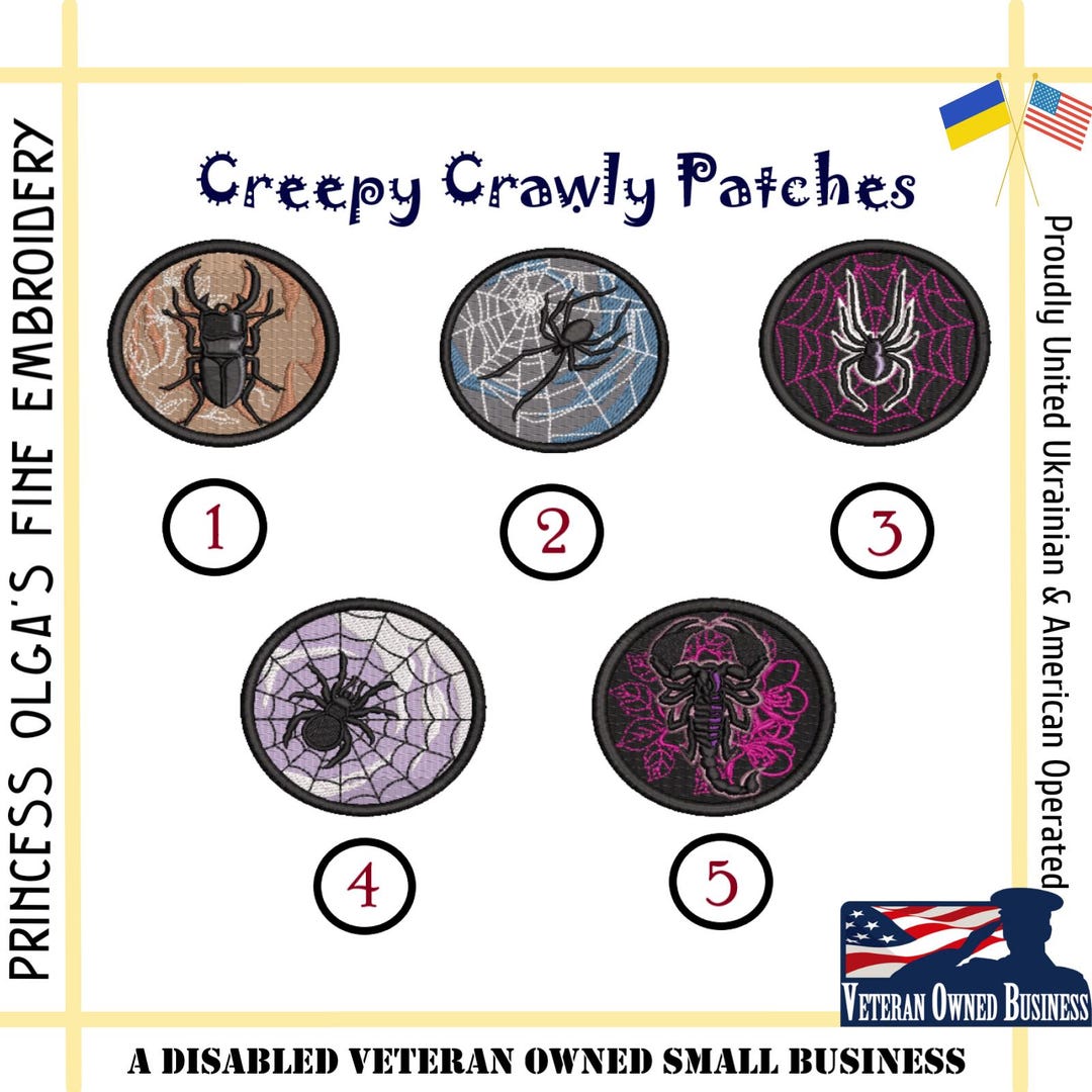 Embroidered Creepy Spider, Scorpion, Black Widow Iron-on Patches - Etsy