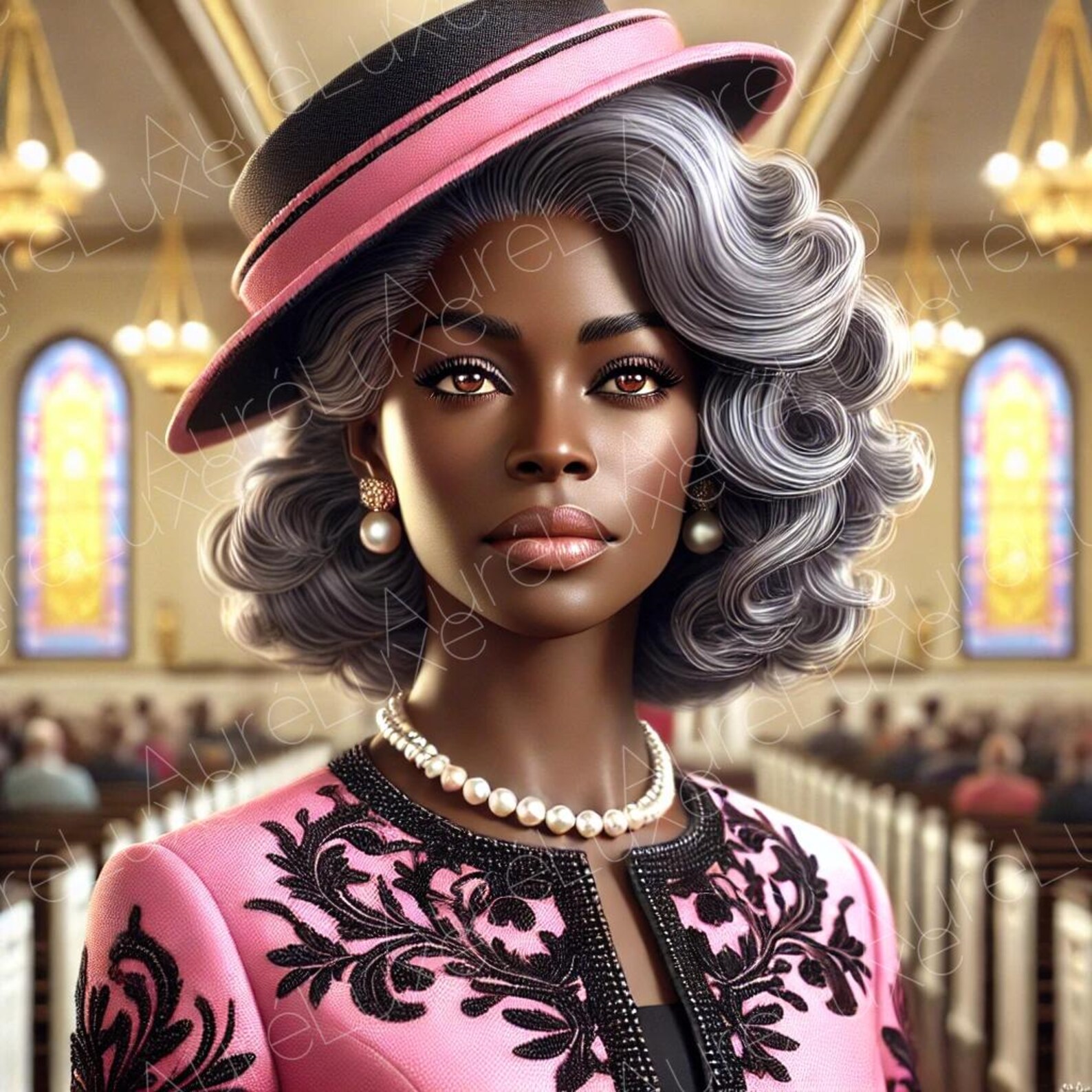 First Lady Regal Church Hats Collection (pink and Black - Etsy