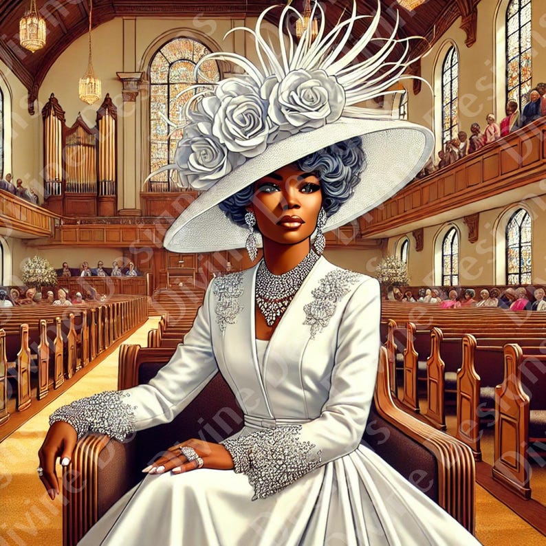 Elegant African American First Lady Church Portraits – Digital Art ...