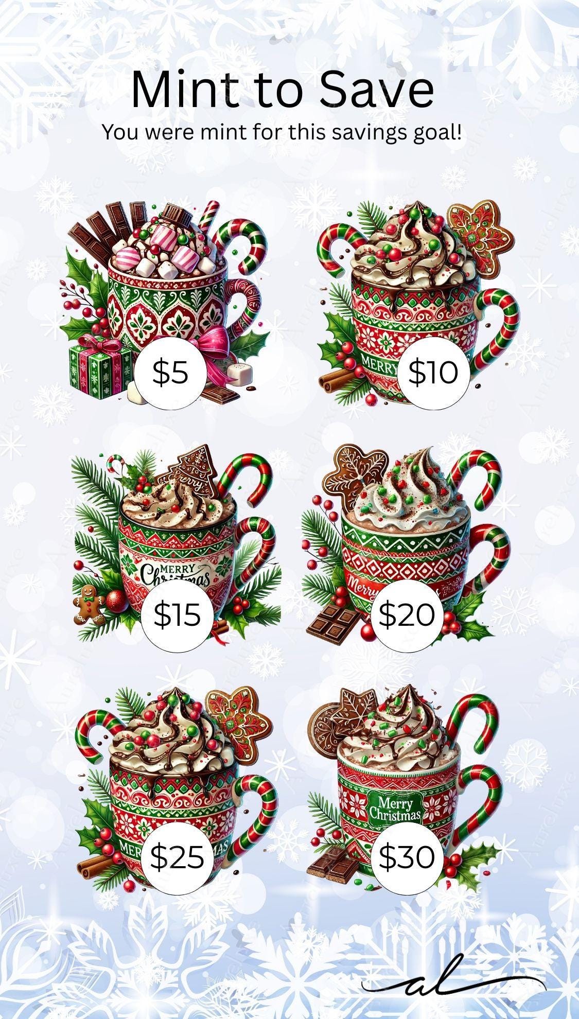A5 Christmas Cocoa Savings Challenge Set – Hot Chocolate Budget ...
