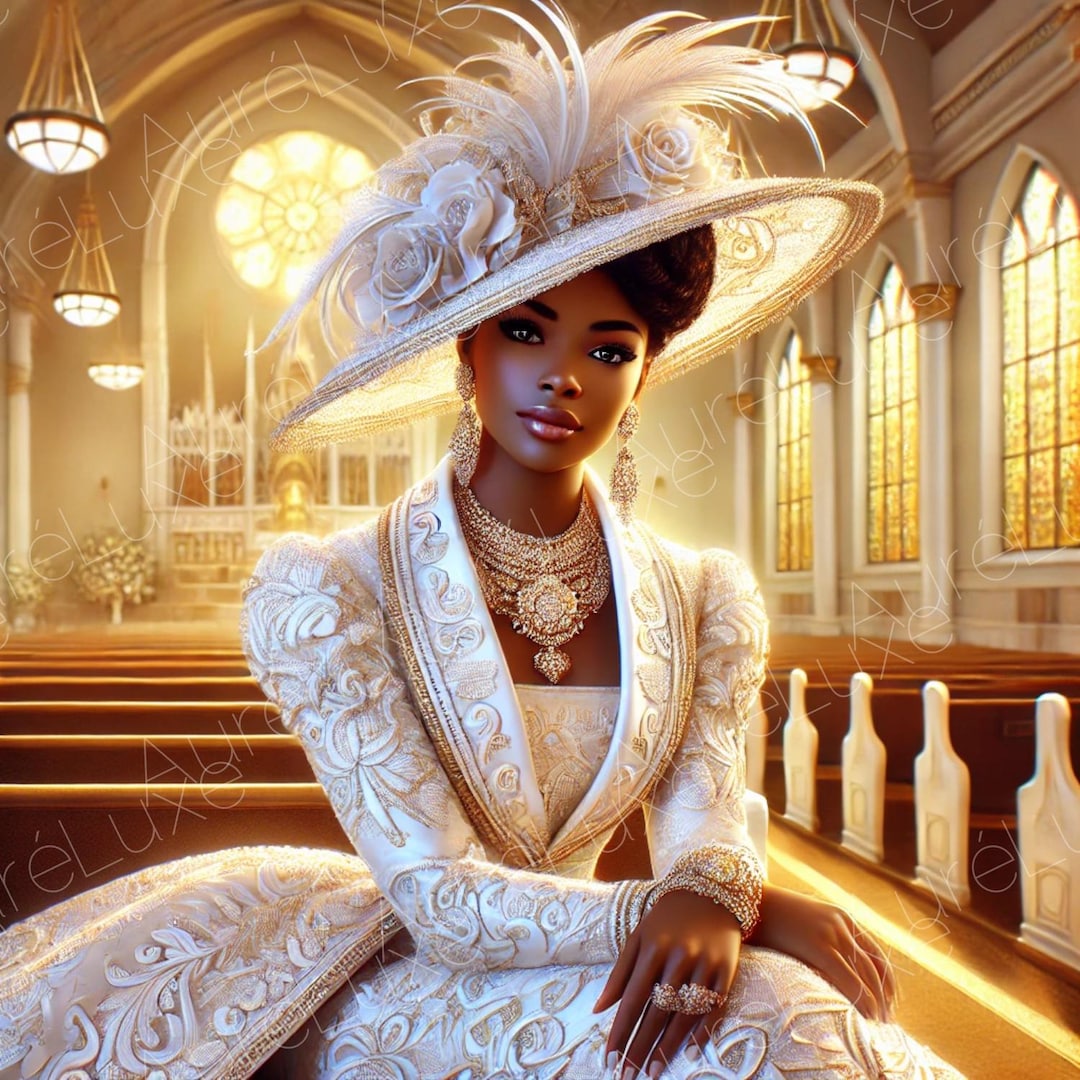 Elegant First Lady Portrait: African American Church Fashion (digital ...