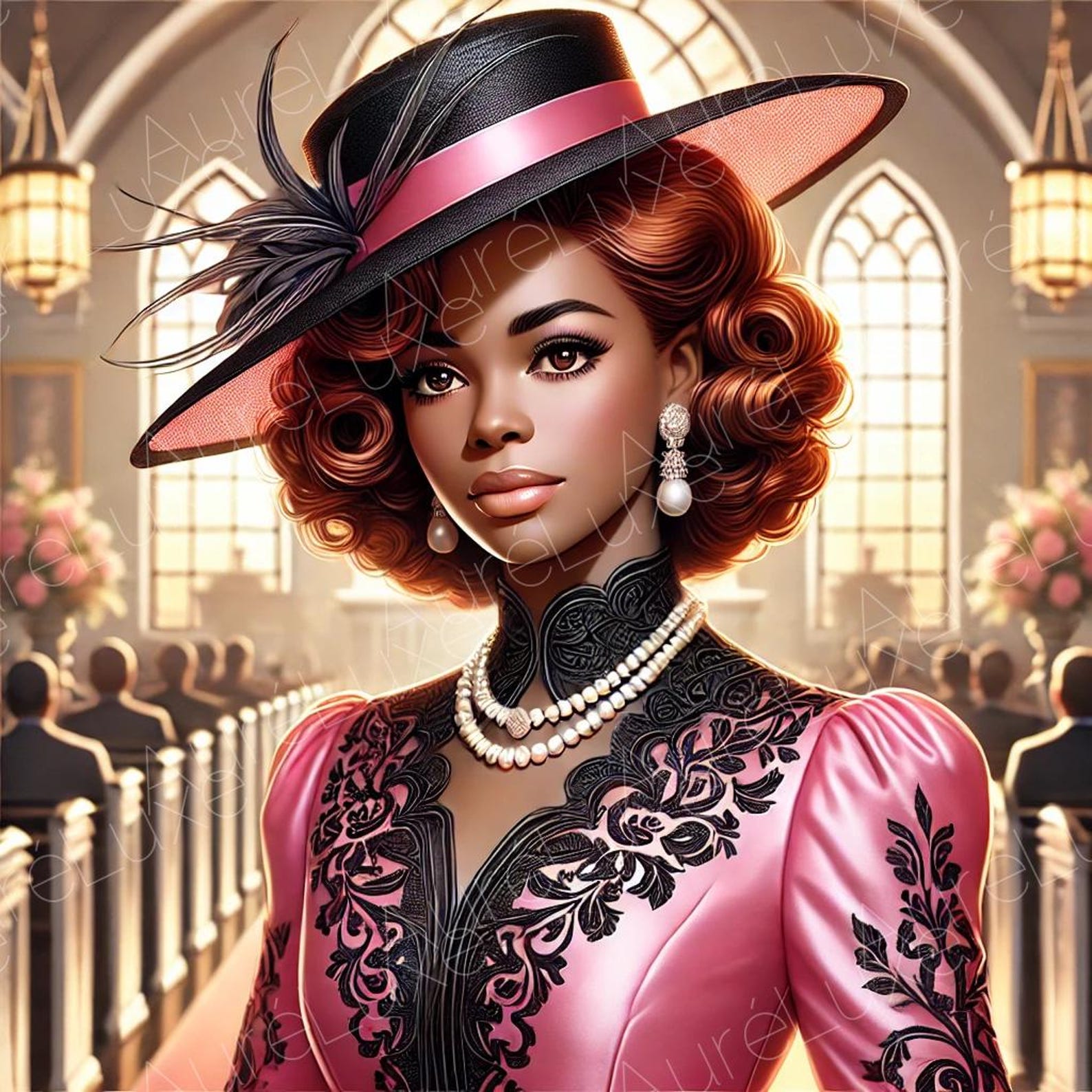 First Lady Regal Church Hats Collection (pink and Black - Etsy