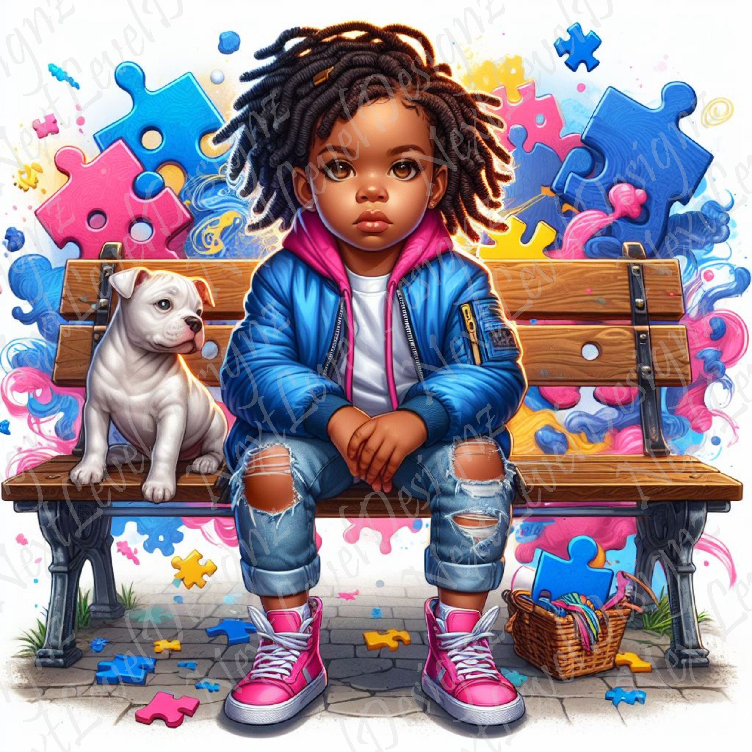 Autistic Girl Clipart, Planner Cover, Tumbler Wrap Etc. - Etsy