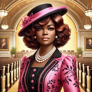 First Lady Regal Church Hats Collection (pink and Black - Etsy