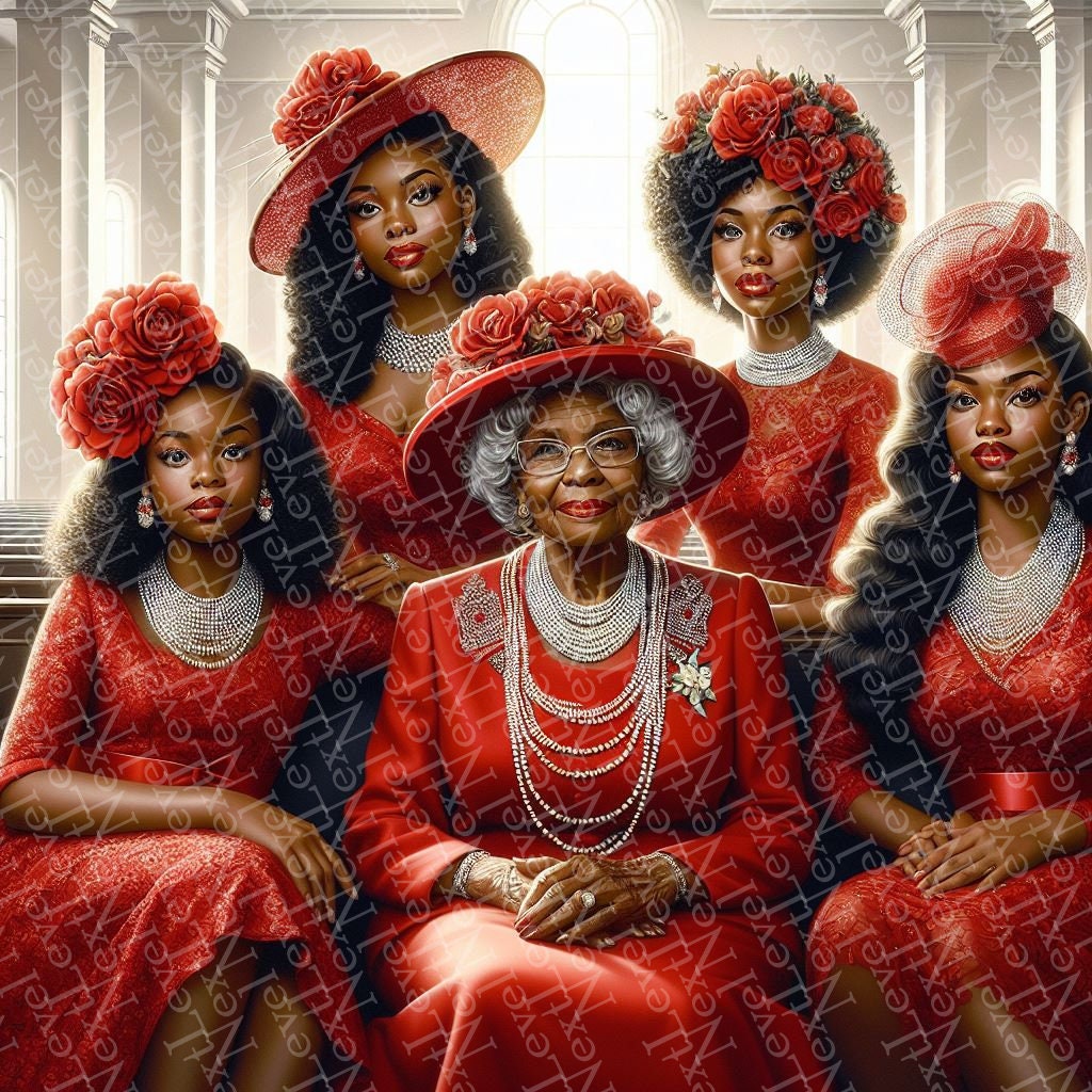 Church Lady Series (ladies in Red) Planner Cover, Tumbler Wrap, Journal ...