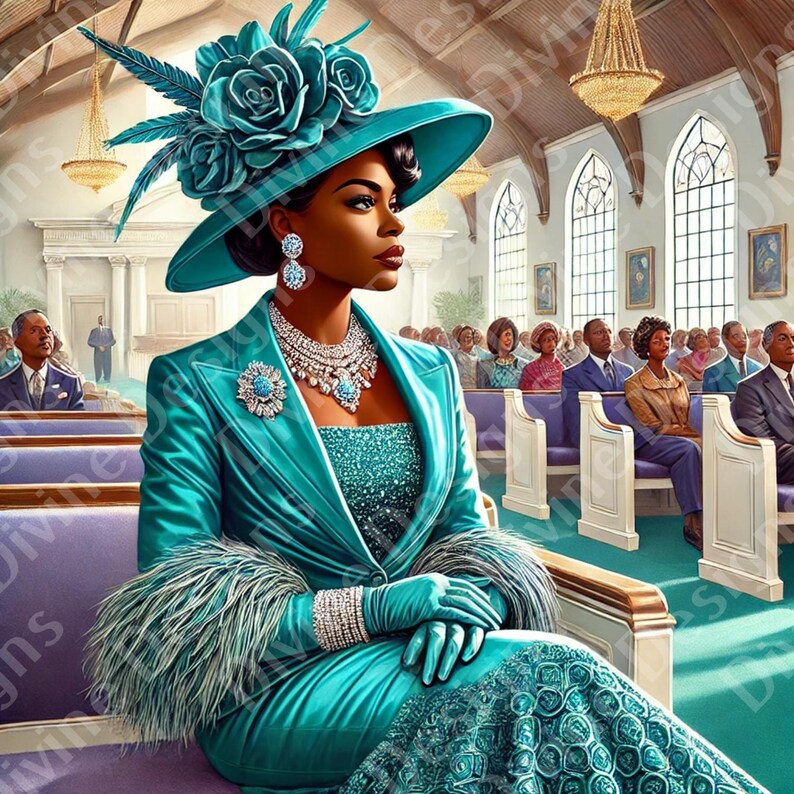 Elegant African American First Lady Church Portraits | Digital Art ...