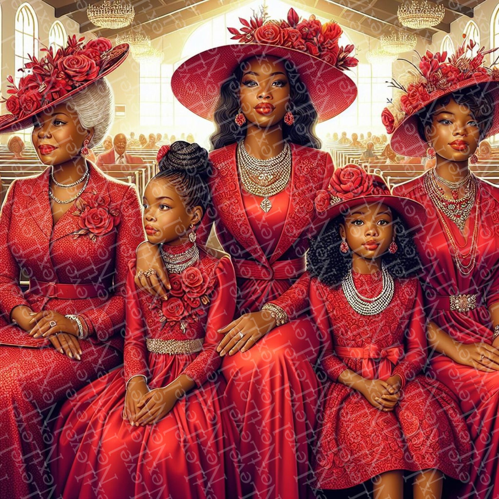 Church Lady Series (ladies in Red) Planner Cover, Tumbler Wrap, Journal ...