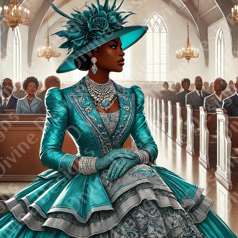 Elegant African American First Lady Church Portraits | Digital Art ...