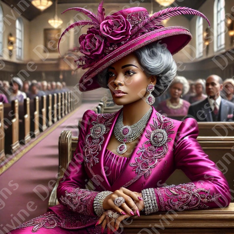 Elegant African American First Lady Church Portraits | Digital Art ...