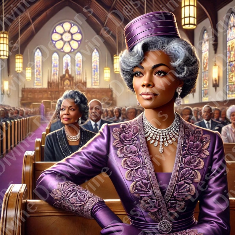 Elegant African American First Lady Church Portraits | Digital Art ...