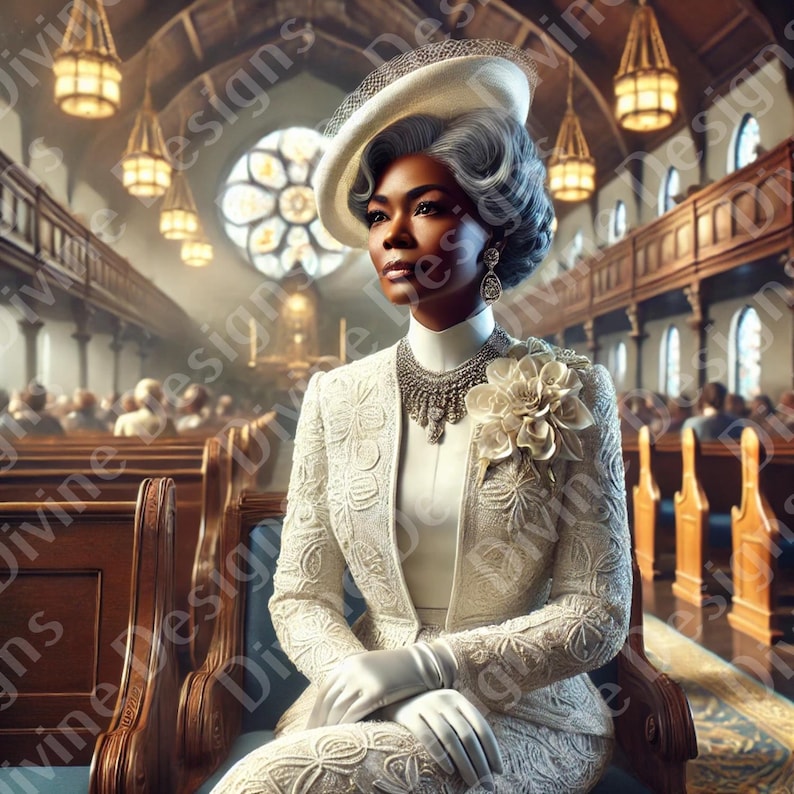 Elegant African American First Lady Church Portraits – Digital Art ...