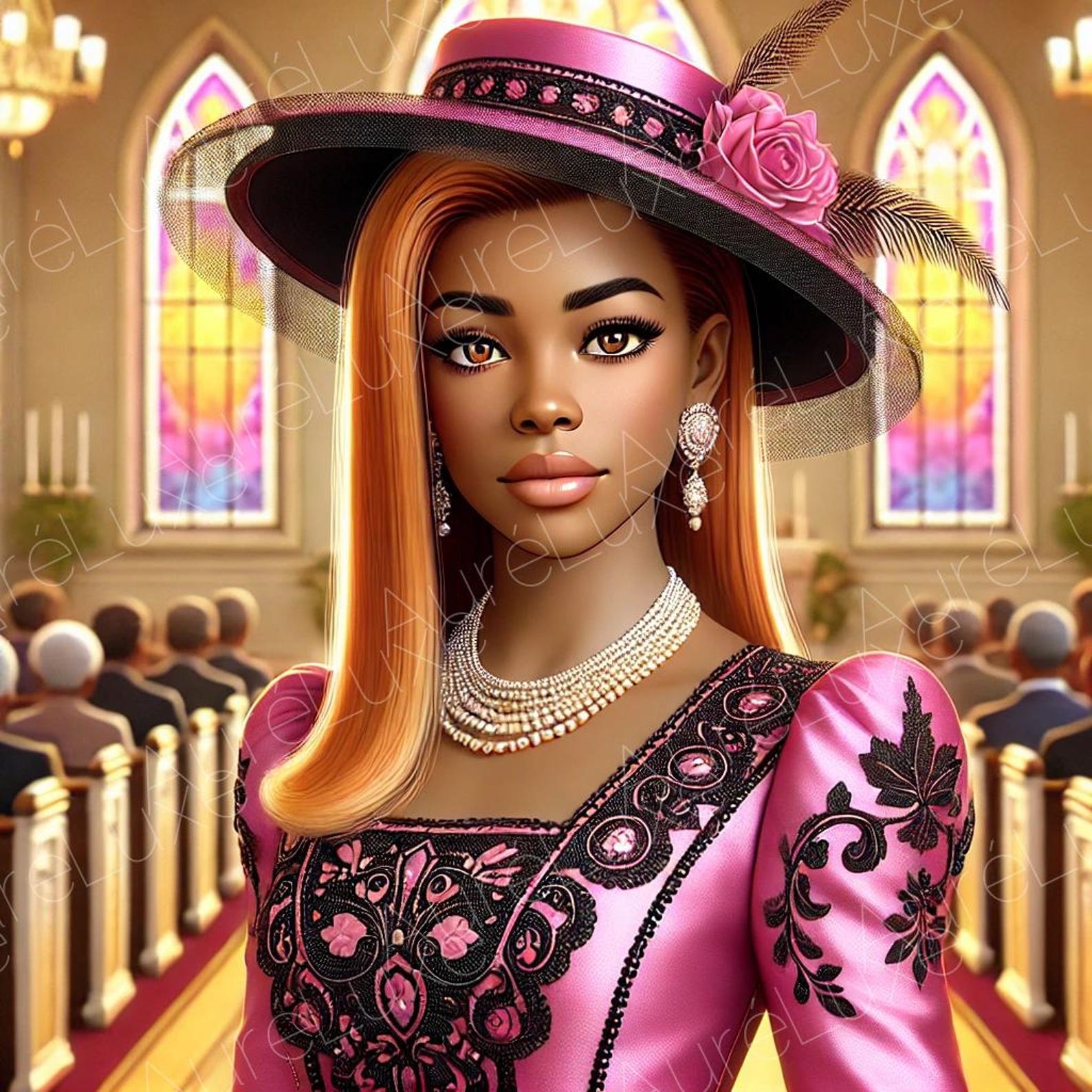 First Lady Regal Church Hats Collection (pink and Black - Etsy