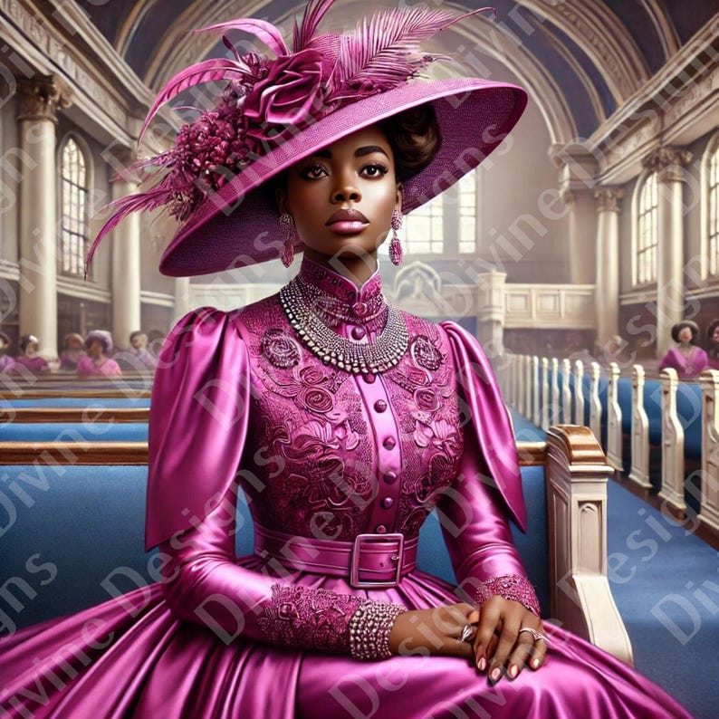 Elegant African American First Lady Church Portraits | Digital Art ...