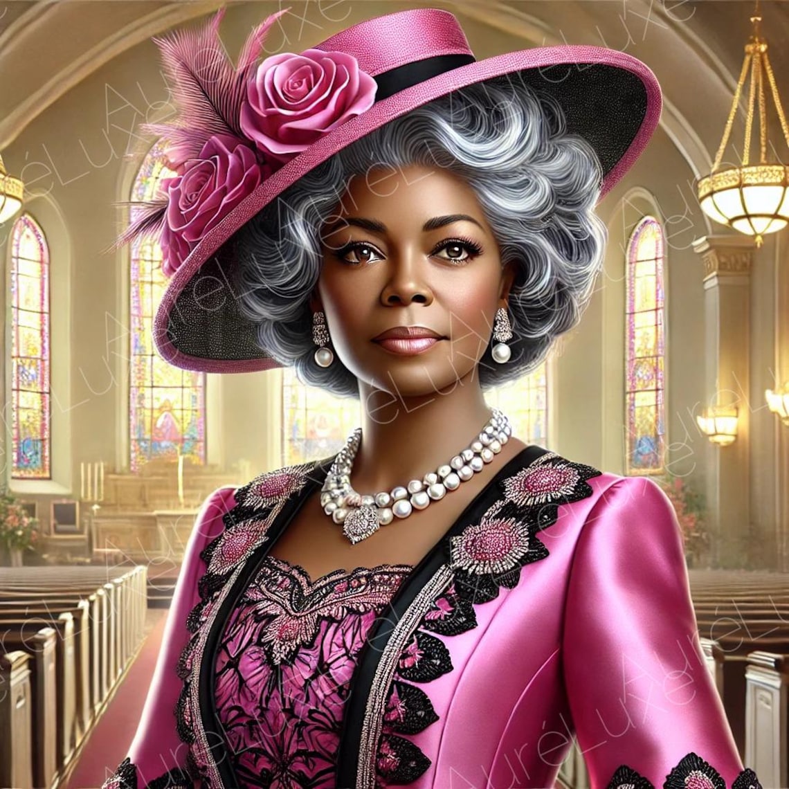 First Lady Regal Church Hats Collection (pink and Black - Etsy