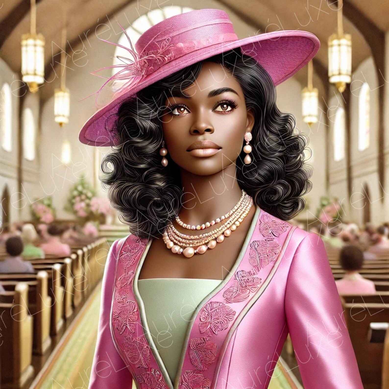 First Lady Regal Church Hats Collection (pink and Green) - Etsy