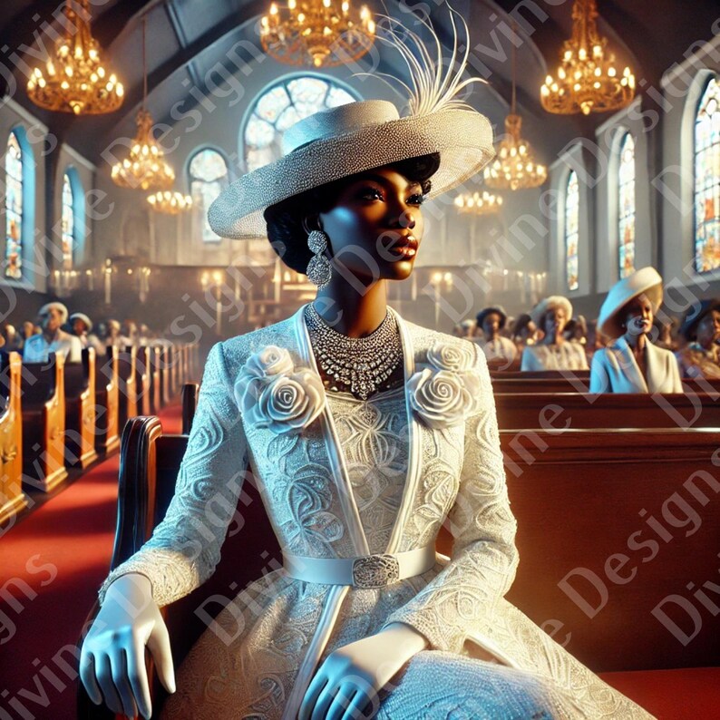 Elegant African American First Lady Church Portraits – Digital Art ...
