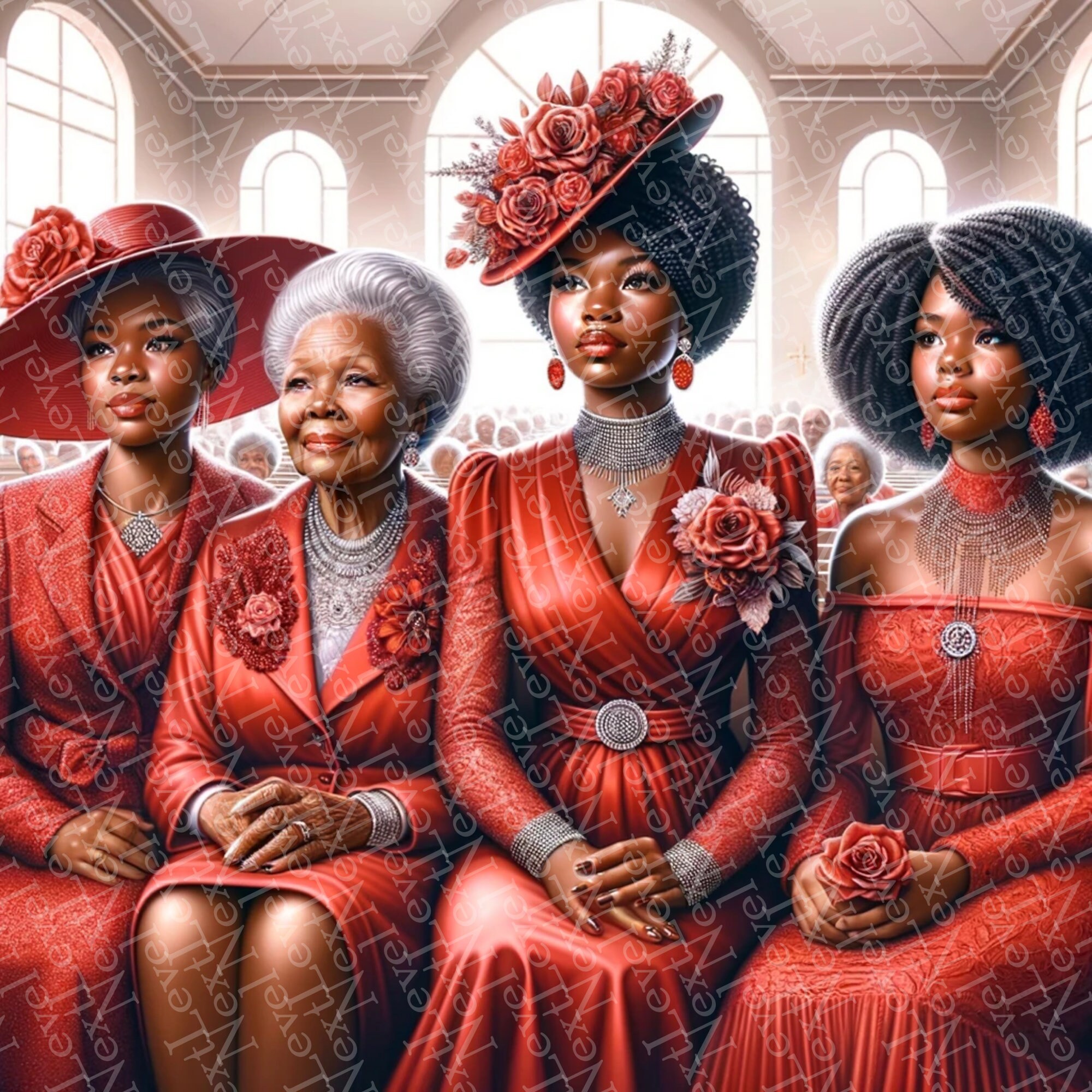 Church Lady Series (ladies in Red) Planner Cover, Tumbler Wrap, Journal ...