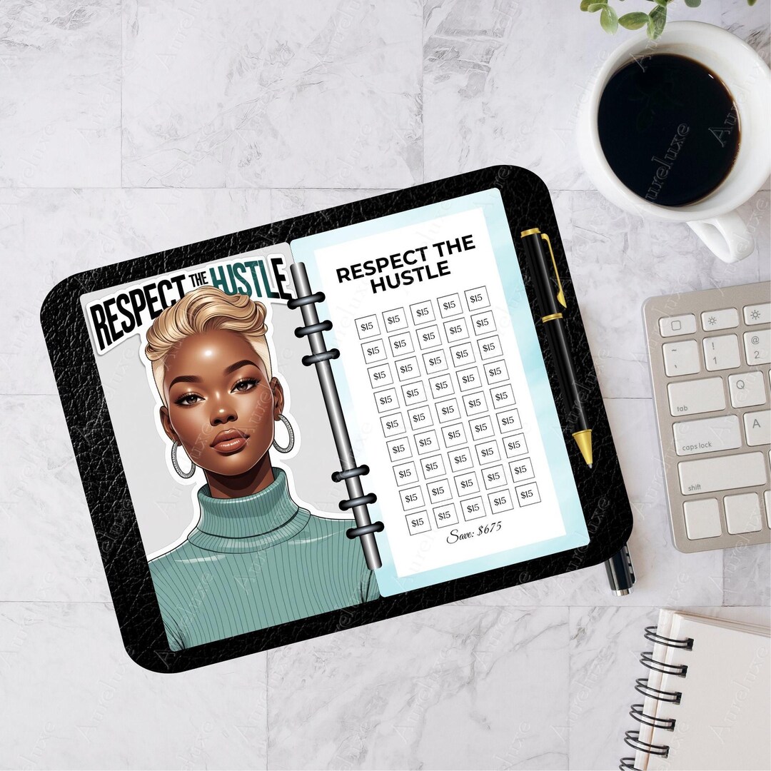 Respect the Hustle Savings Challenge Cards | Printable A6 Budget ...