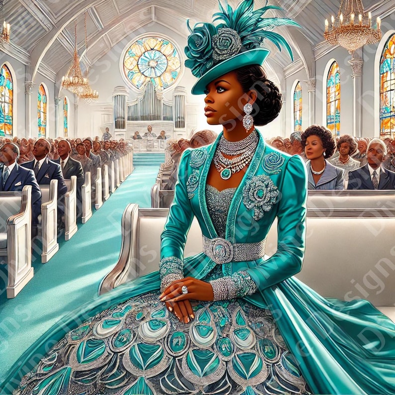 Elegant African American First Lady Church Portraits | Digital Art ...