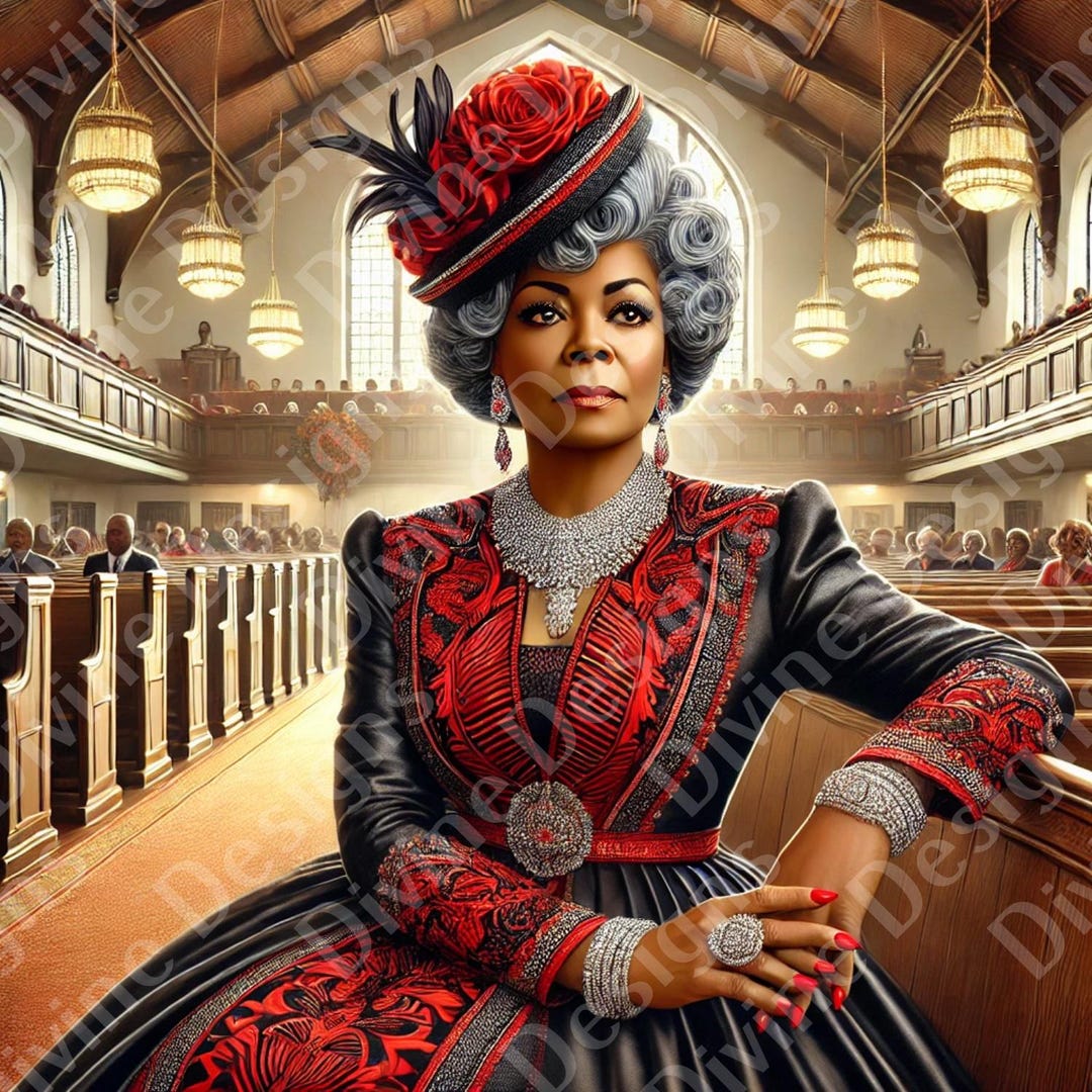 Elegant African American First Lady Portrait: Church Fashion Art ...