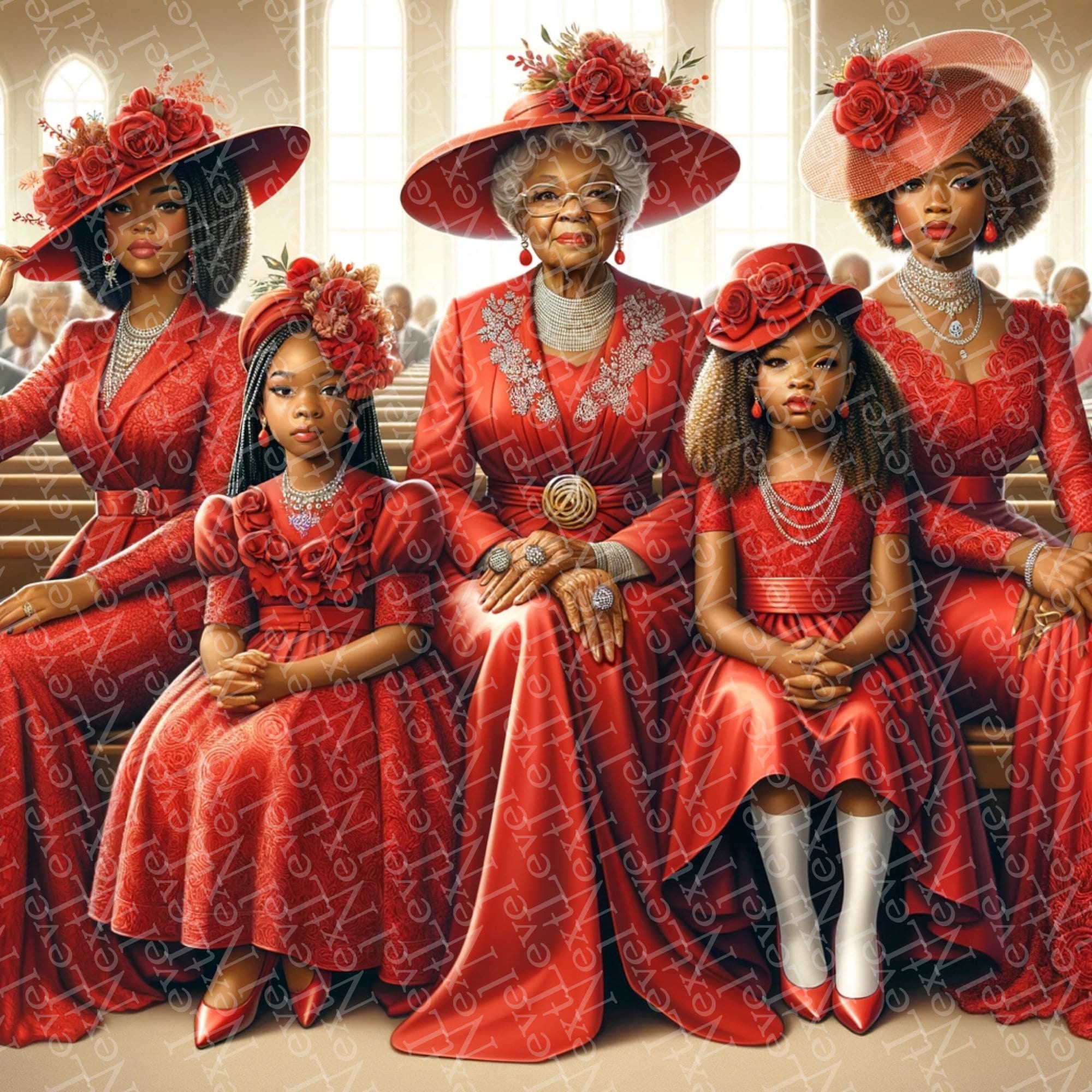 Church Lady Series (ladies in Red) Planner Cover, Tumbler Wrap, Journal ...