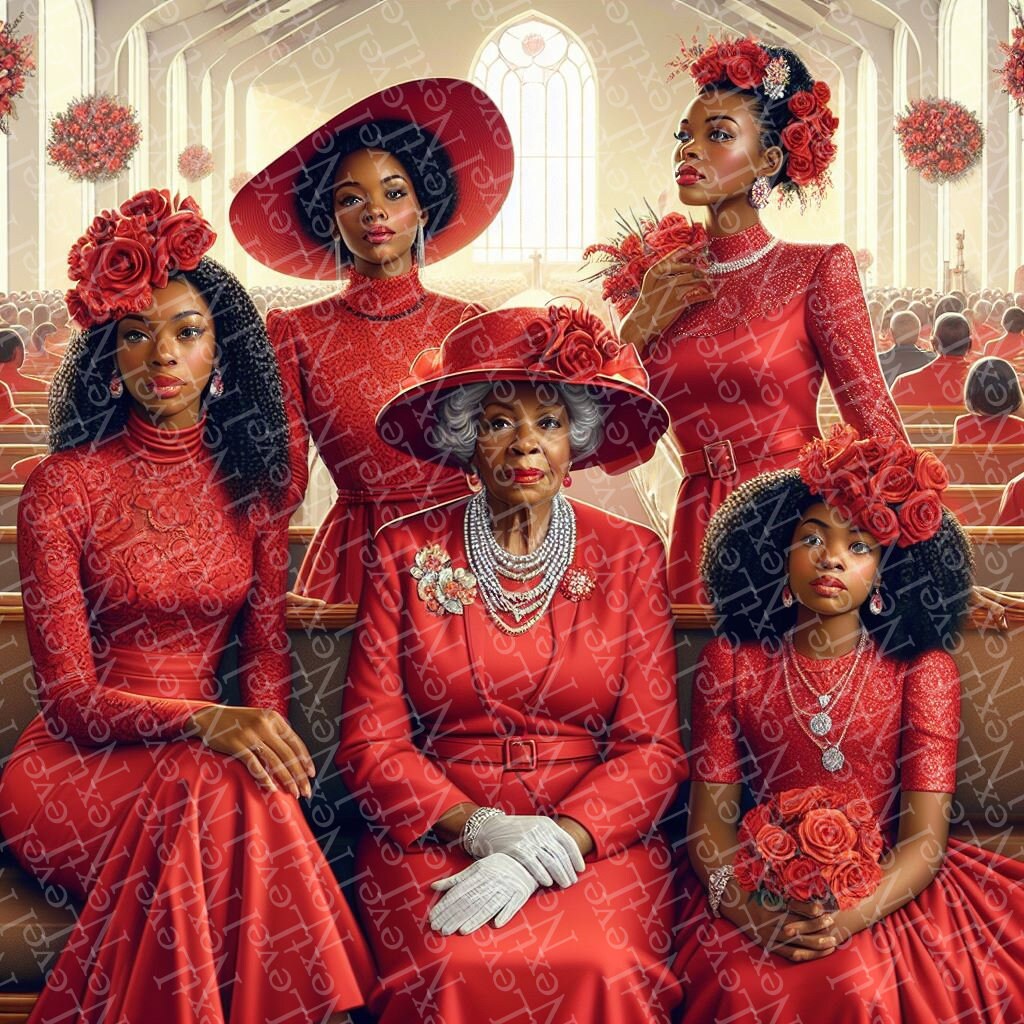 Church Lady Series (ladies in Red) Planner Cover, Tumbler Wrap, Journal ...