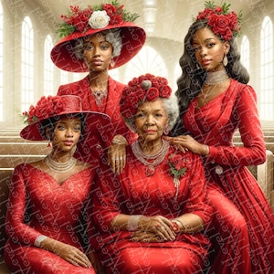 Church Lady Series (ladies in Red) Planner Cover, Tumbler Wrap, Journal ...