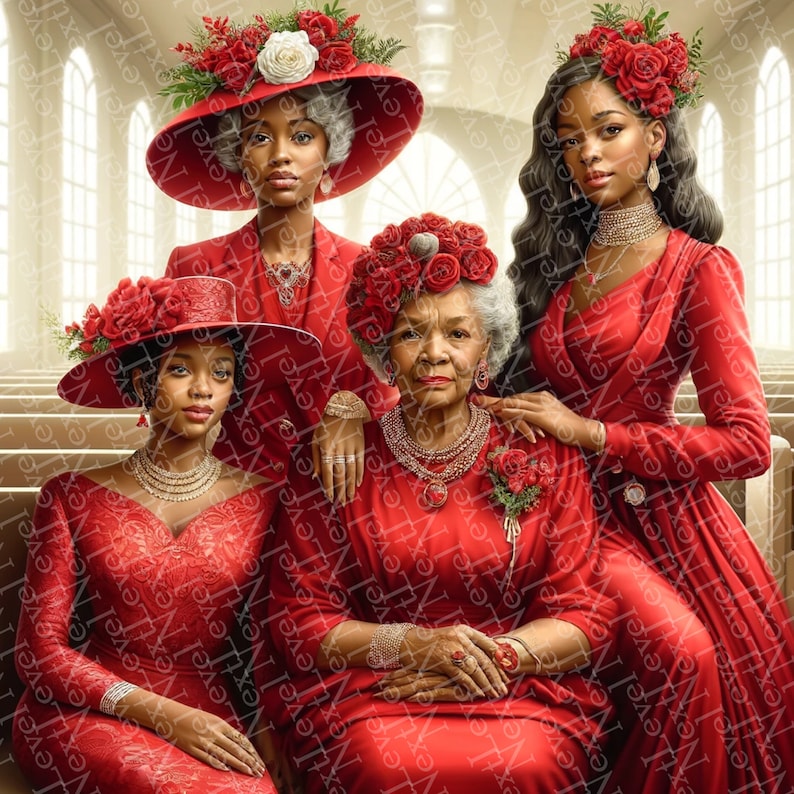 Church Lady Series (ladies in Red) Planner Cover, Tumbler Wrap, Journal ...