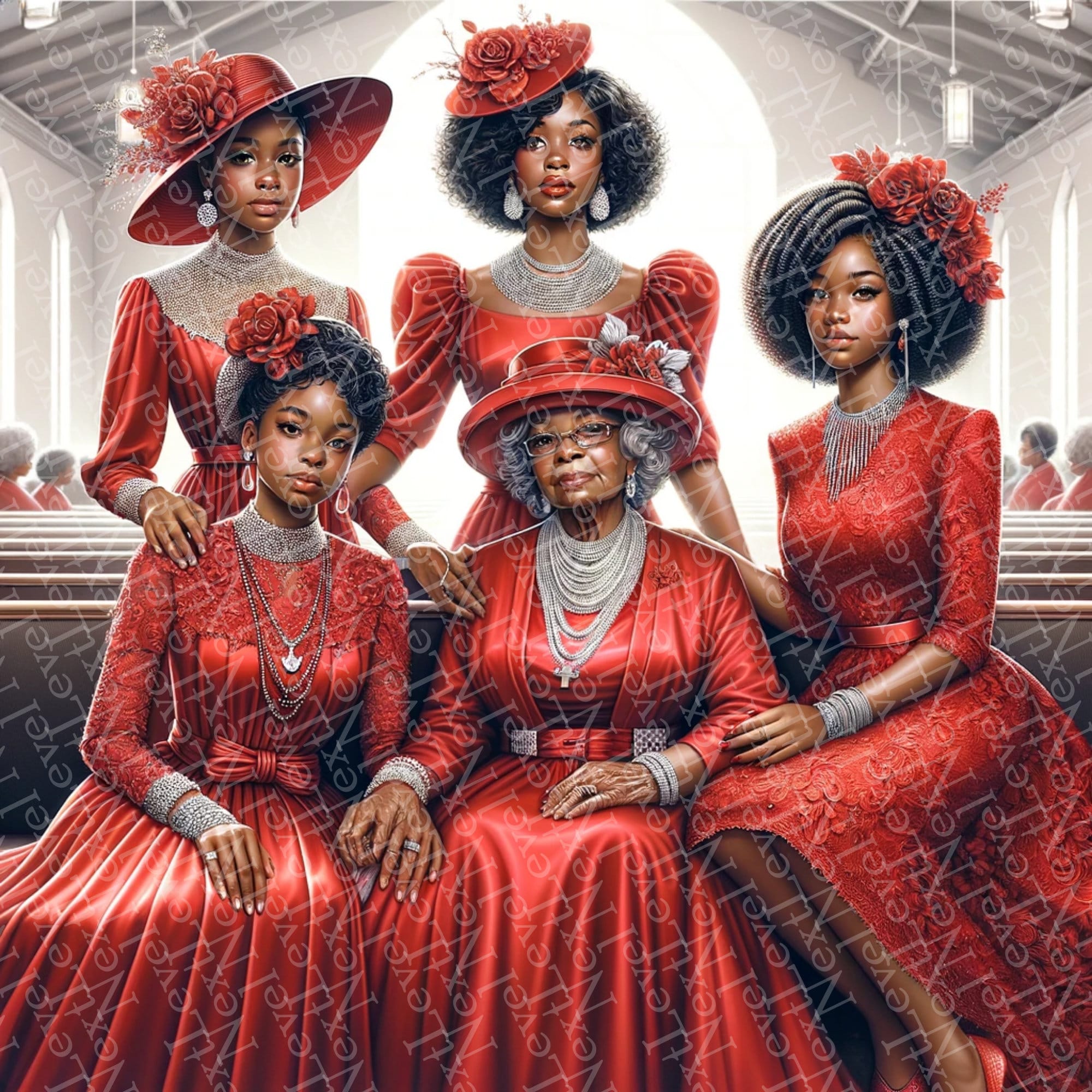 Church Lady Series (ladies in Red) Planner Cover, Tumbler Wrap, Journal ...