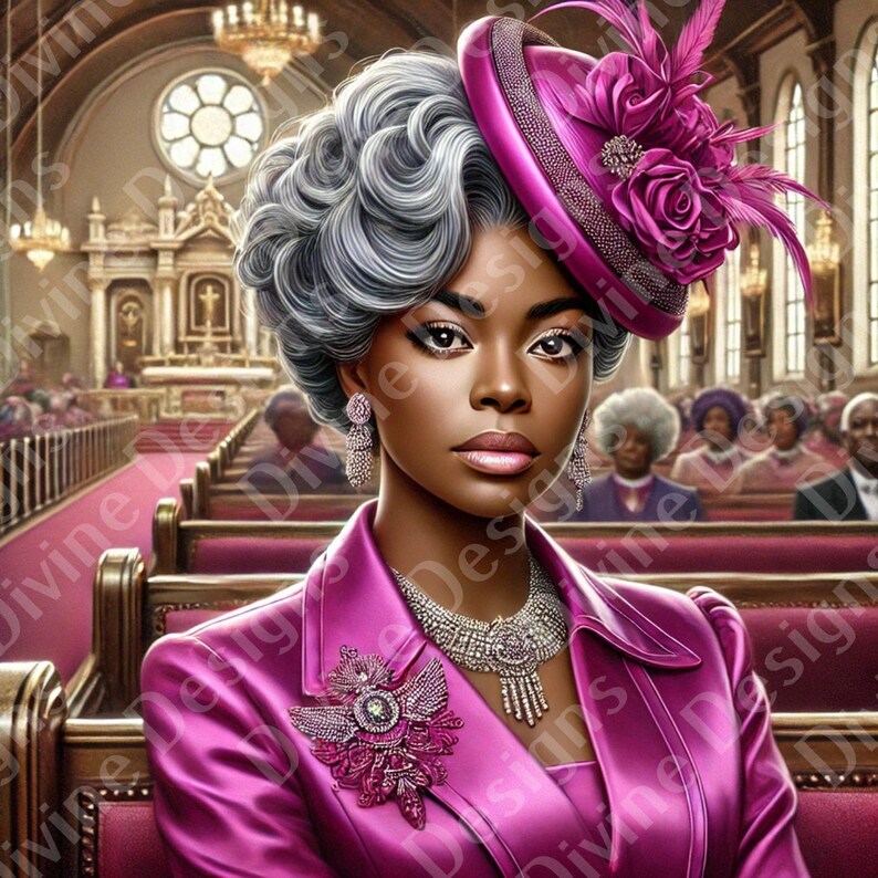 Elegant African American First Lady Church Portraits | Digital Art ...