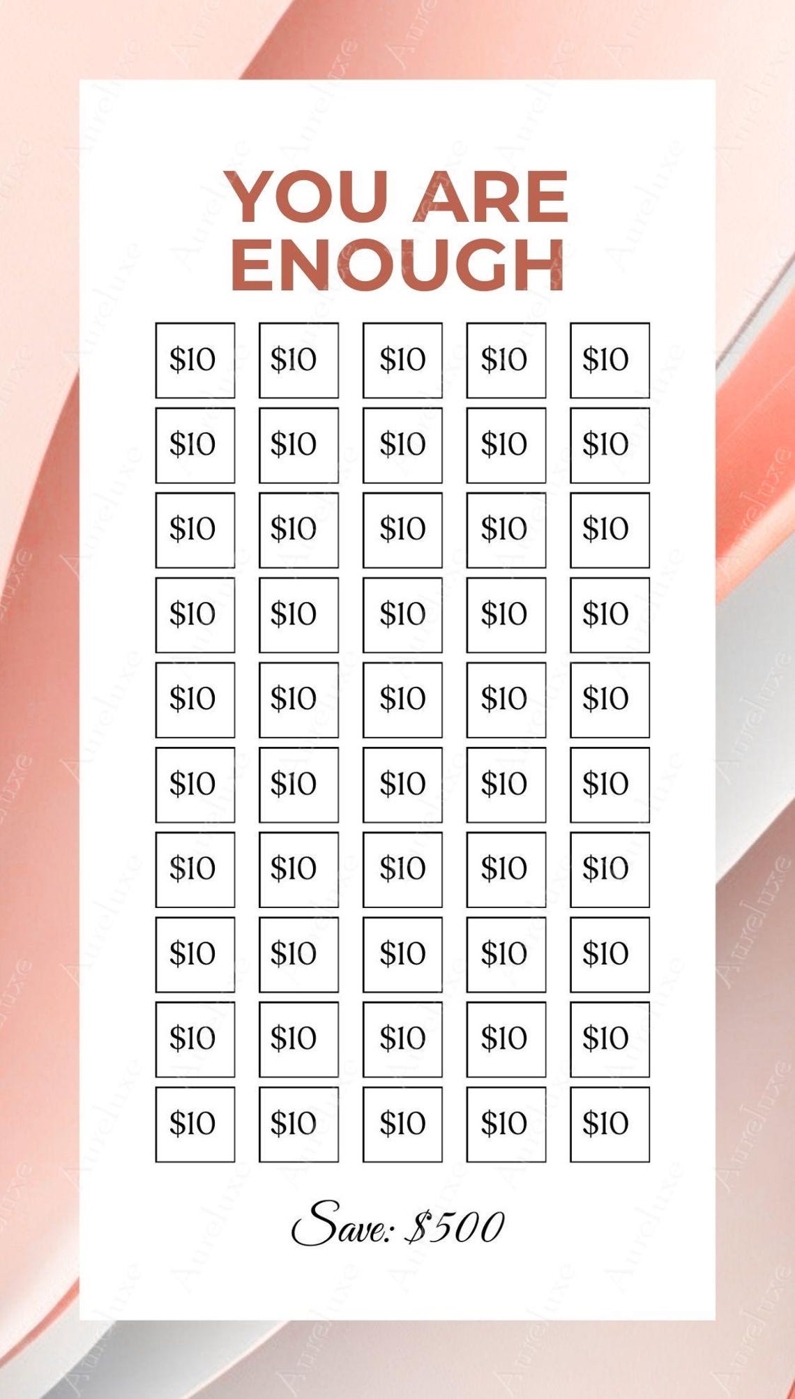 You Are Enough Savings Challenge Cards: A6 Budget Binder Inserts (PDF ...