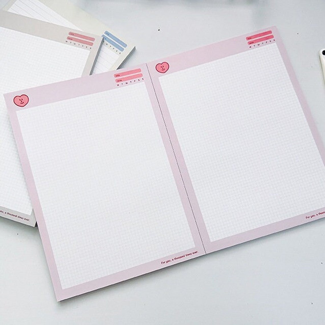 B5 Study Memo Pad Cute Note Pad Cute Colorful Heart Double Sided/50p - Etsy