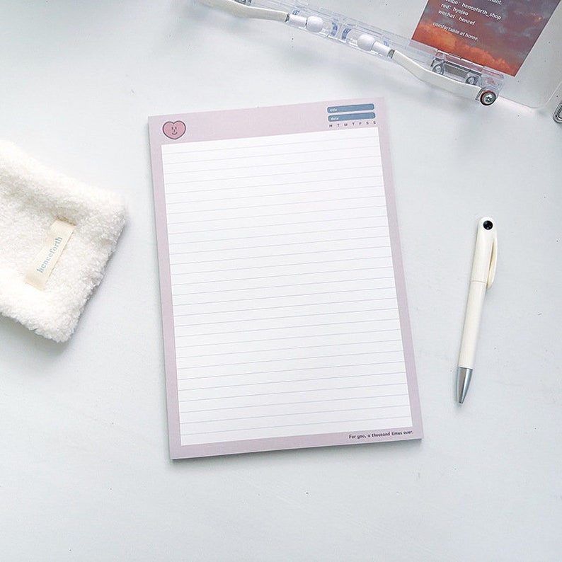 B5 Study Memo Pad Cute Note Pad Cute Colorful Heart Double Sided/50p - Etsy