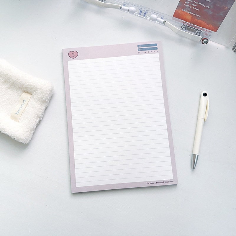 B5 Study Memo Pad Cute Note Pad Cute Colorful Heart Double Sided/50p - Etsy