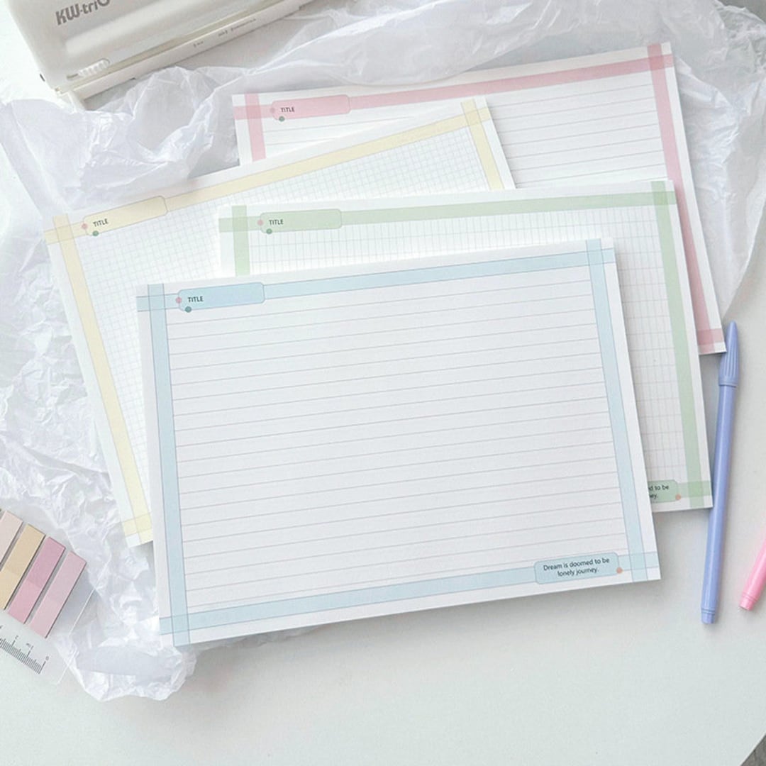 B5 Study Memo Pad Cute Note Pad Horizontal Grid to Do List Double Sided/50p - Etsy