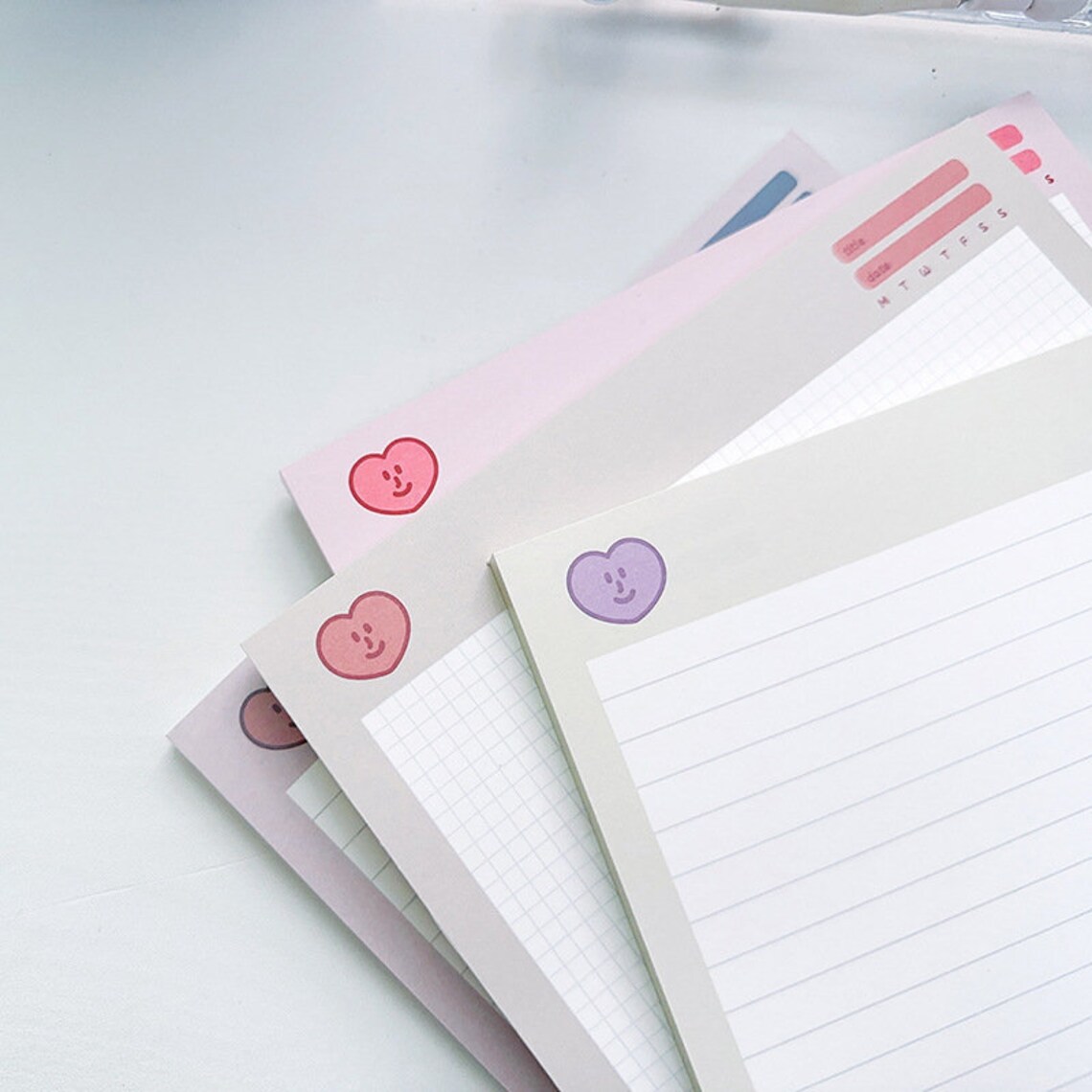 B5 Study Memo Pad Cute Note Pad Cute Colorful Heart Double Sided/50p - Etsy