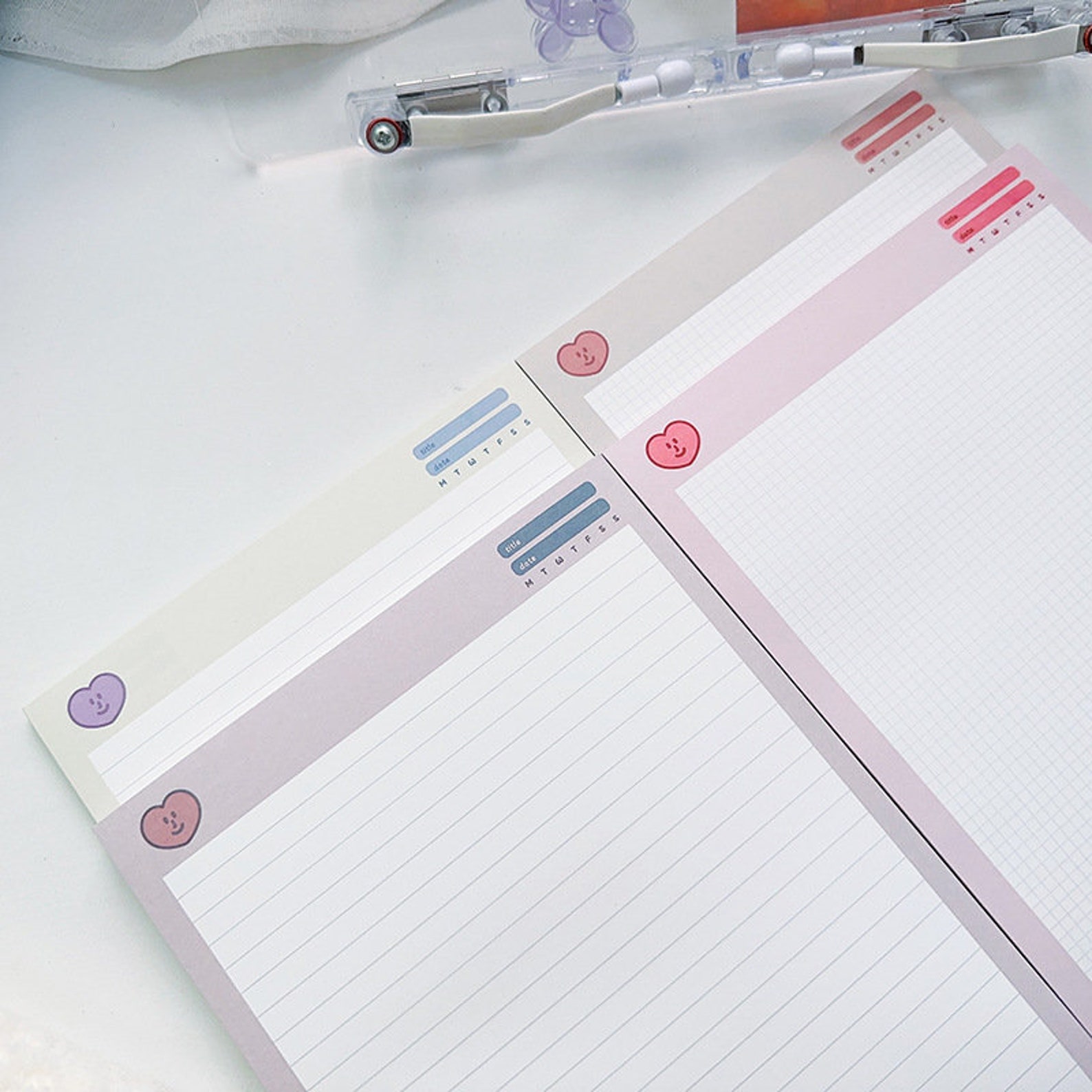 B5 Study Memo Pad Cute Note Pad Cute Colorful Heart Double Sided/50p - Etsy
