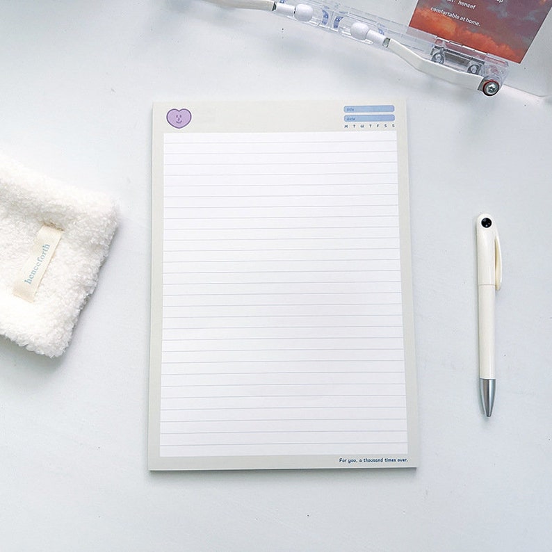 B5 Study Memo Pad Cute Note Pad Cute Colorful Heart Double Sided/50p - Etsy