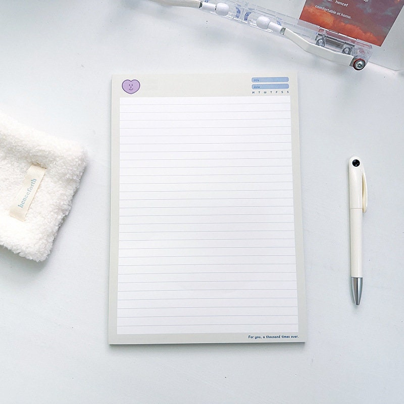 B5 Study Memo Pad Cute Note Pad Cute Colorful Heart Double Sided/50p - Etsy