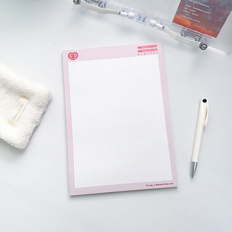 B5 Study Memo Pad Cute Note Pad Cute Colorful Heart Double Sided/50p - Etsy