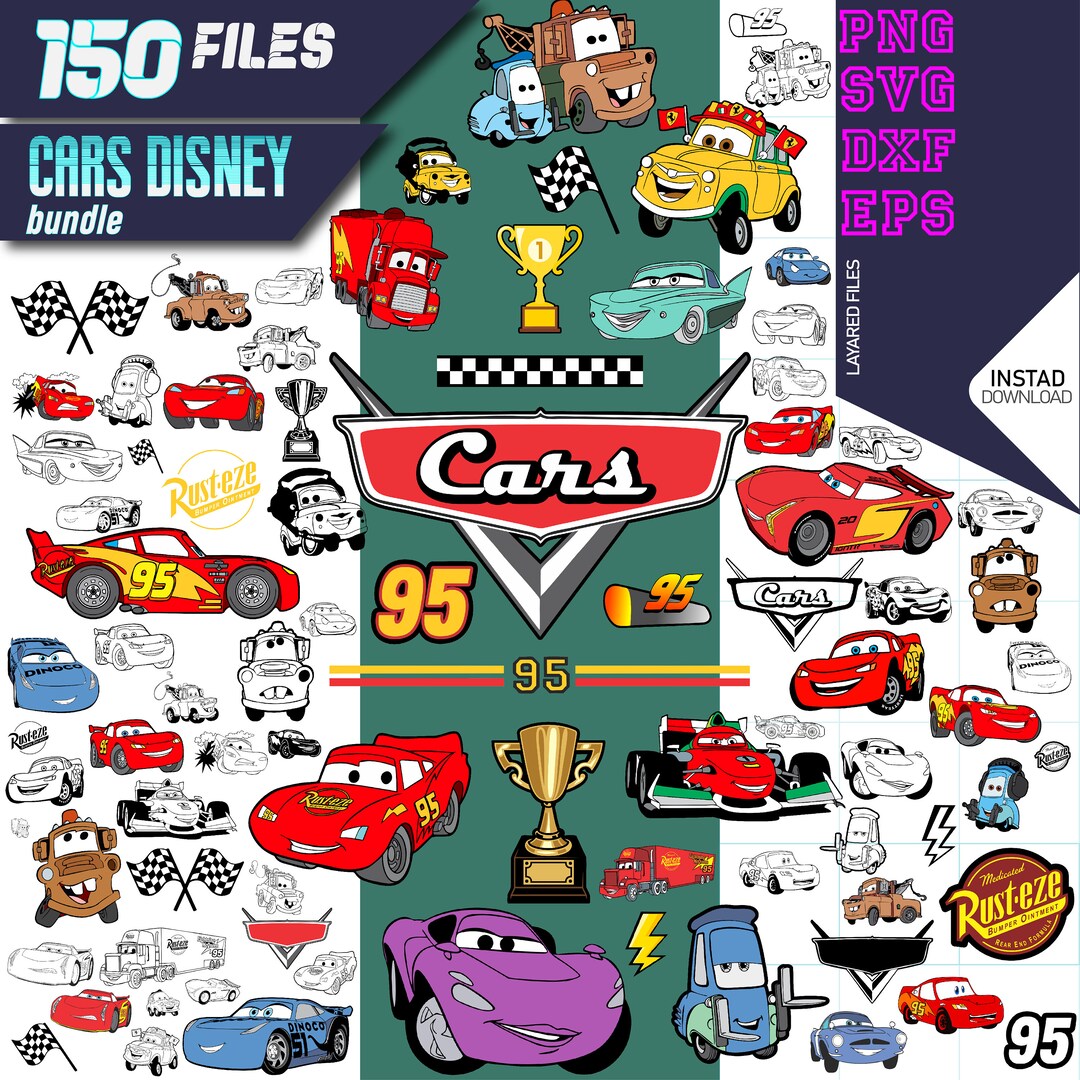 Cars SVG Bundle Cars Svg Lightning Mcqueen Svg Cars PNG - Etsy Canada